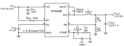RT8295A - 2A, 23V, 340kHz Synchronous Step-Down Converter