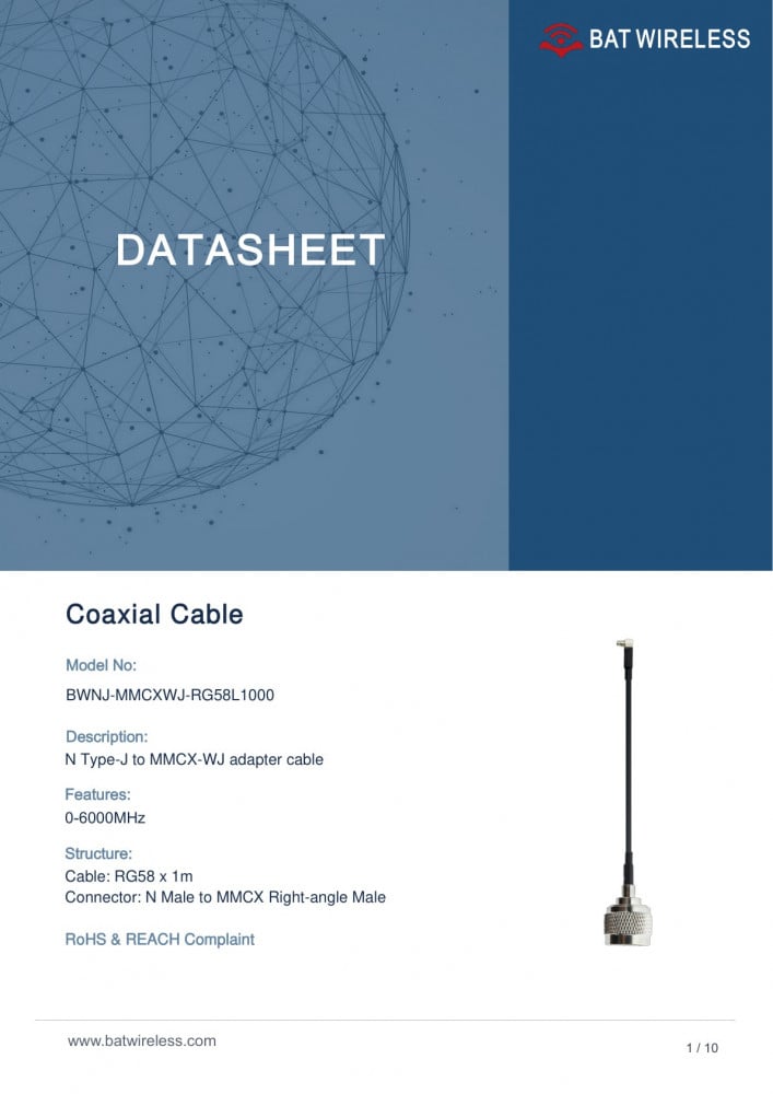 BWNJ-MMCXWJ-RG58L1000 datasheet page 1