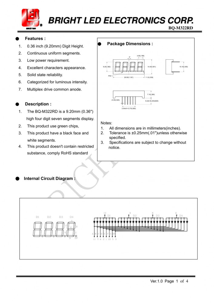 BQ-M322RD datasheet page 1