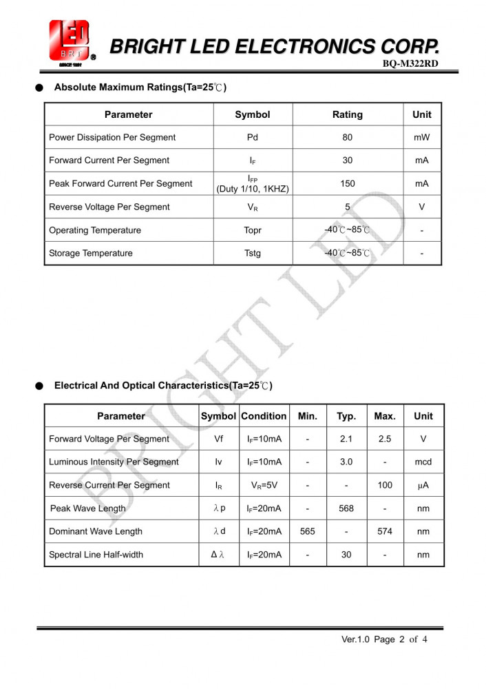 BQ-M322RD datasheet page 2