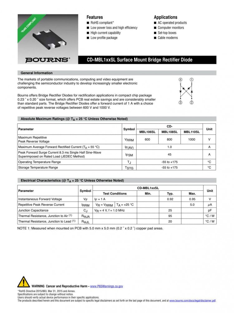 CD-MBL106SL datasheet page 1