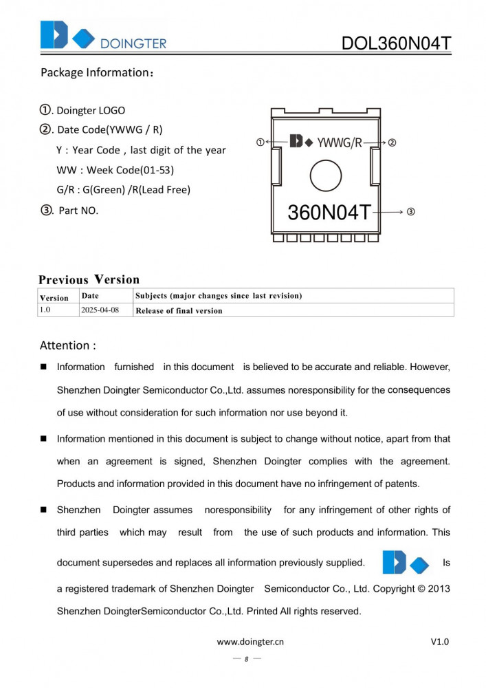 DOL360N04T datasheet page 8
