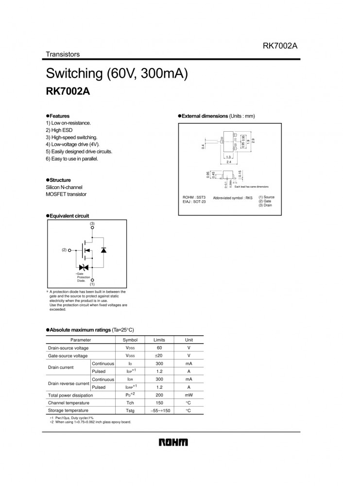 RK7002AT116 datasheet page 1