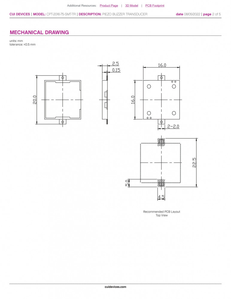 CPT-2016-75-SMT-TR technical document page 2