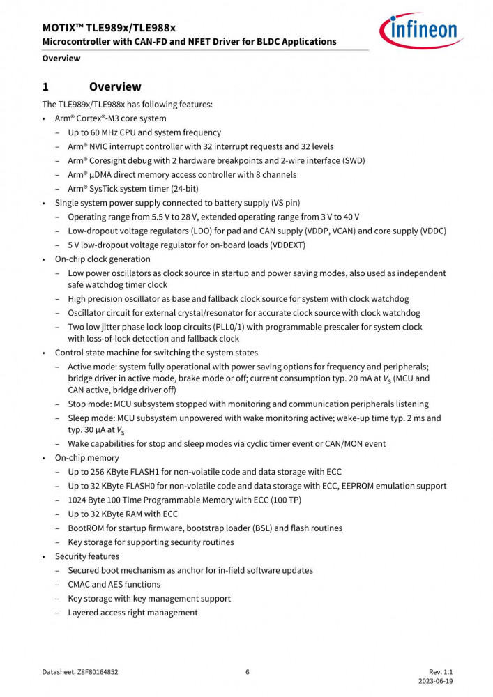 TLE98932QTW62SXUMA1 technical document page 6