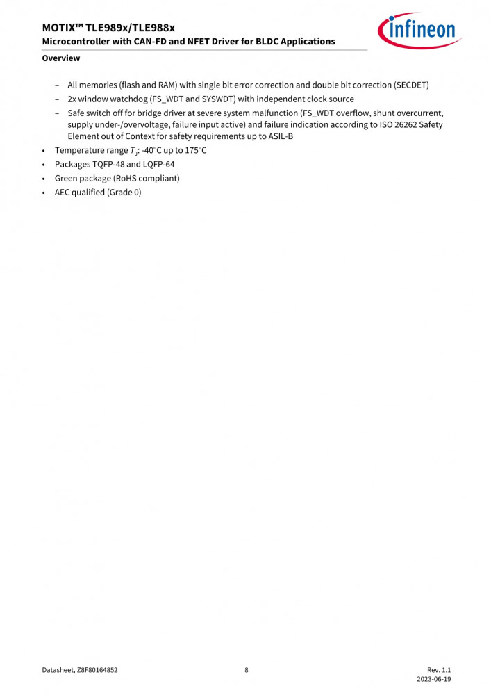TLE98932QTW62SXUMA1 technical document page 8