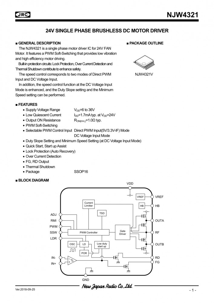 NJW4321 technical document page 1