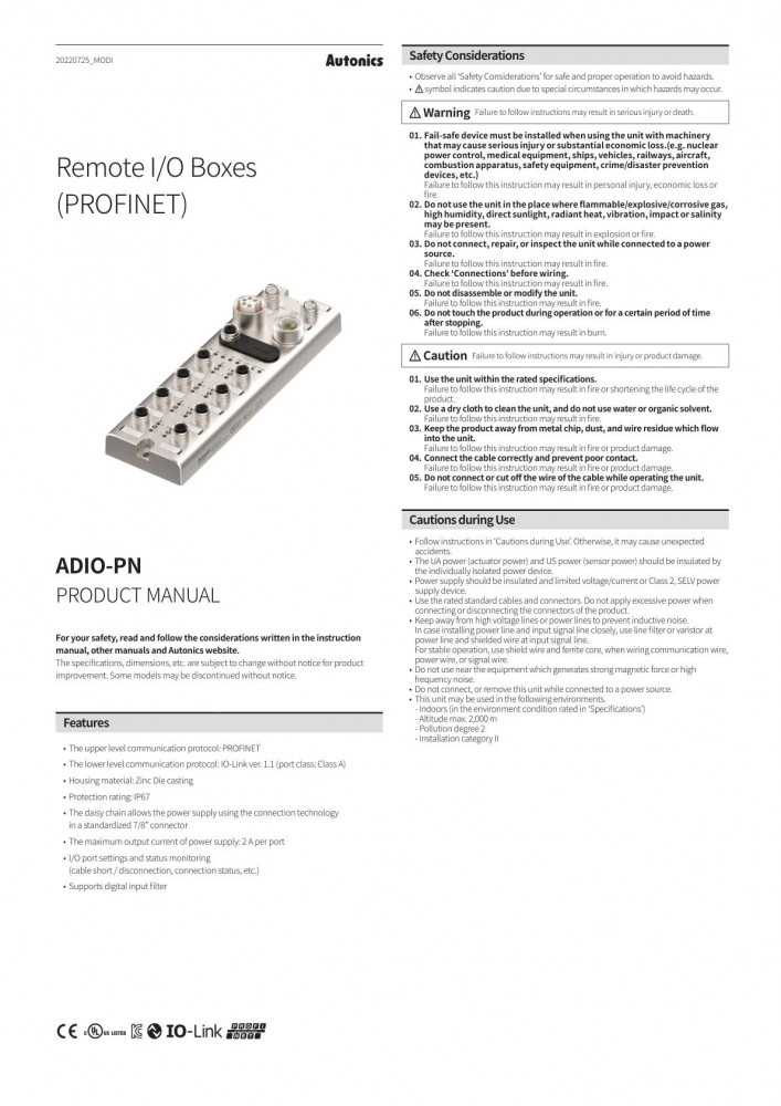 ADIO-PN manual page 1