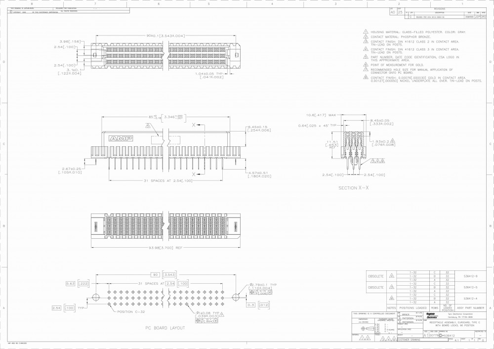 TE Connectivity 536412-4 technical drawing preview