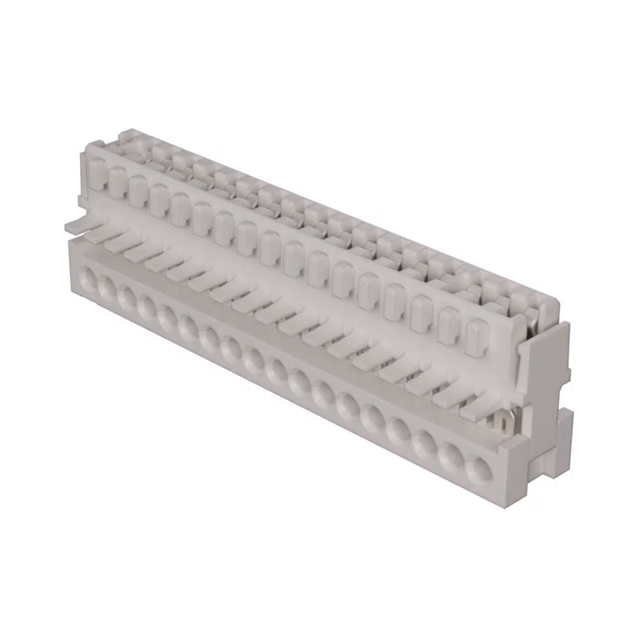 Appli-Mate RAST 2.5 IDT Housing, 2.50mm Pitch, with Side Latches, Female, 18 Circuits, Position Keys A & S Removed, Polarizing Ribs Between 1/2 and 16/17 for sale