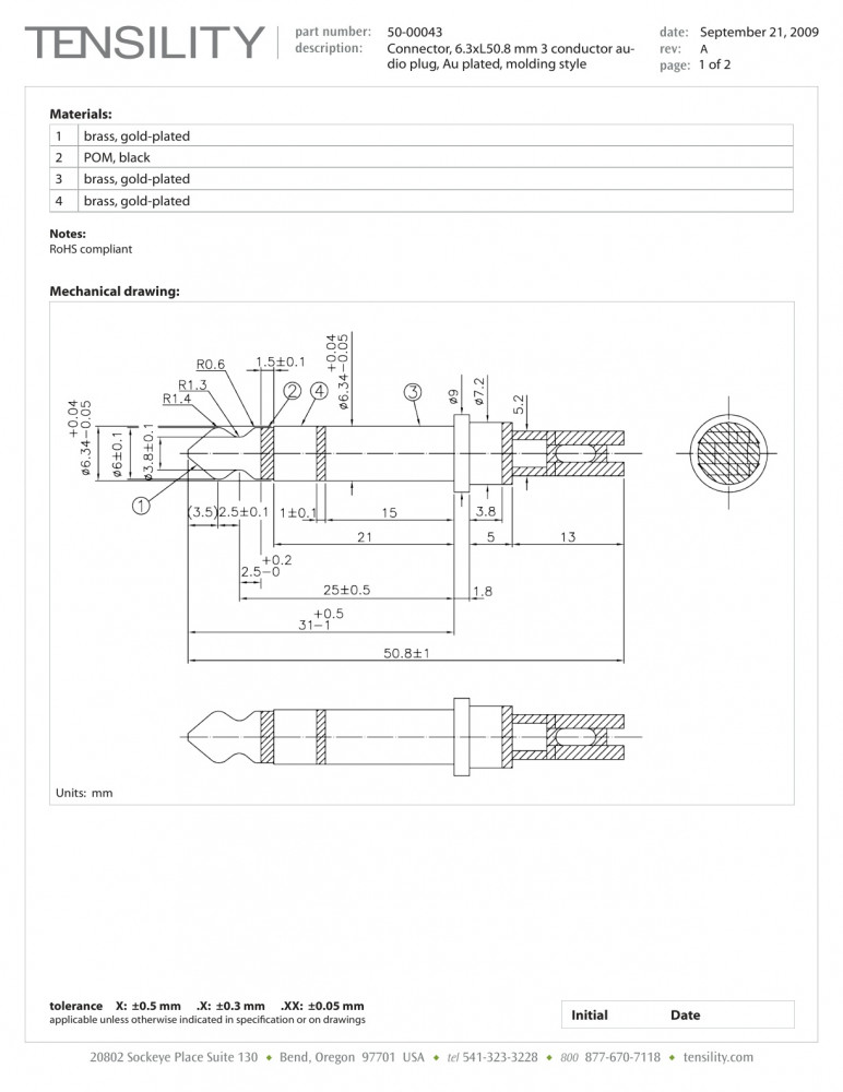 50-00043 technical document, page 1