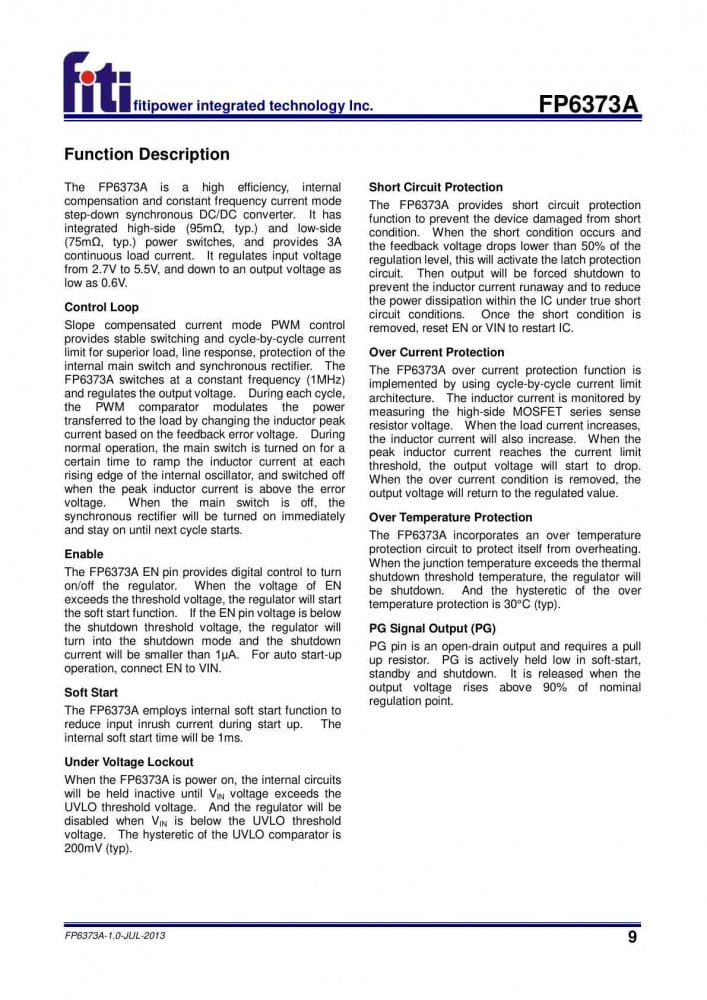 FP6373A datasheet page 9