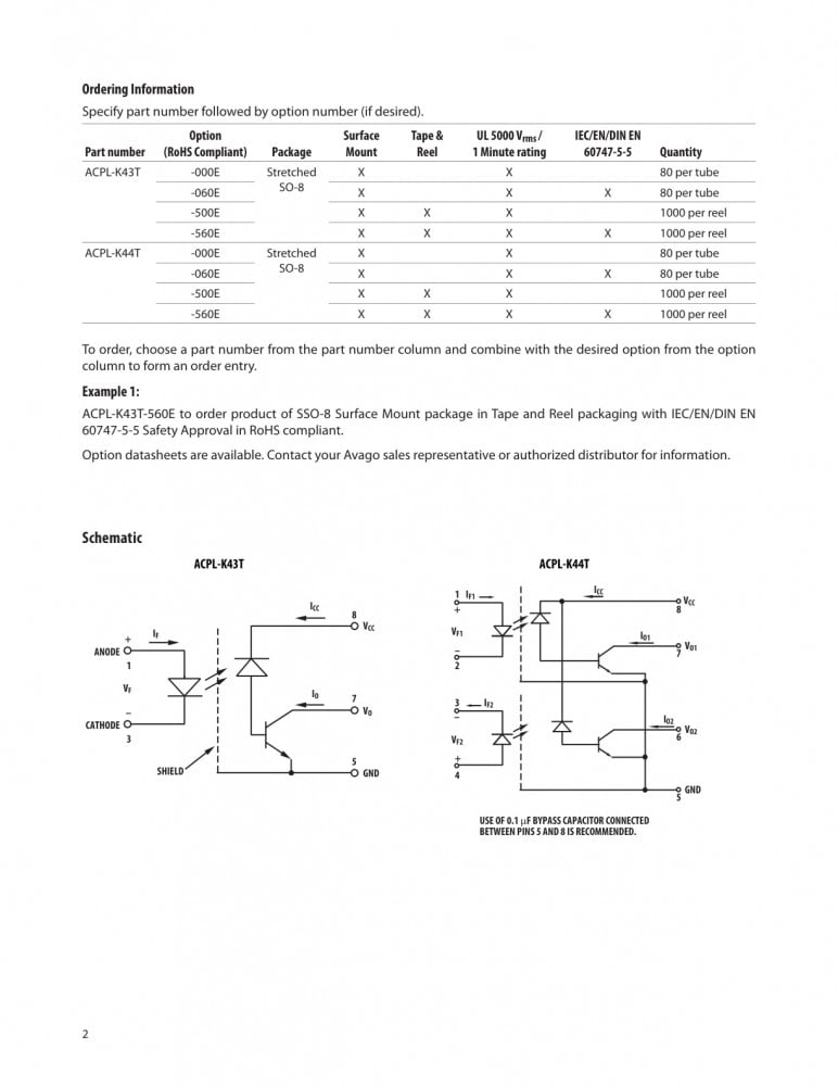 ACPL-K43T-500E datasheet page 2