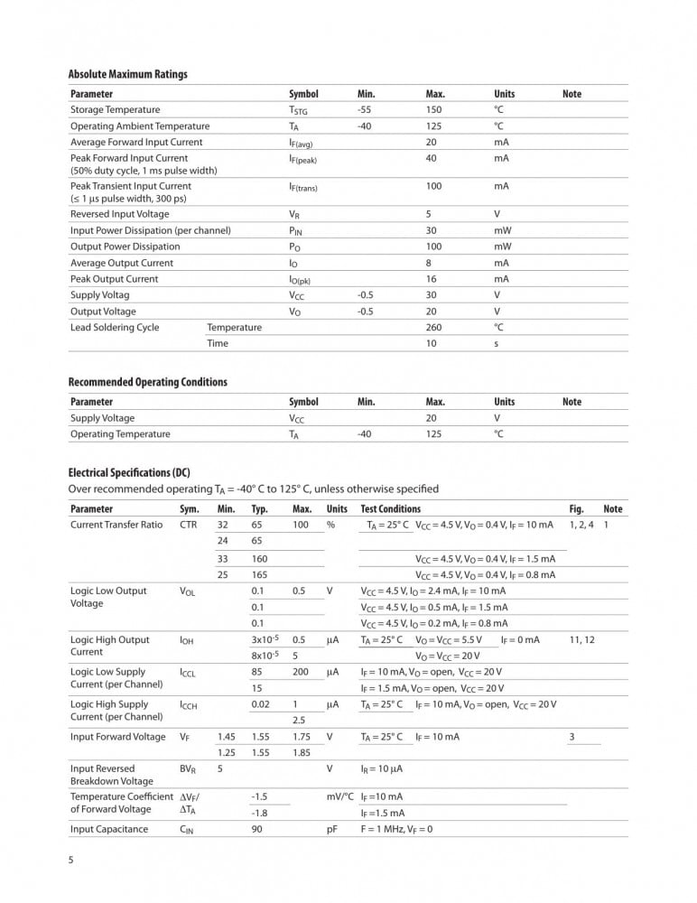 ACPL-K43T-500E datasheet page 5