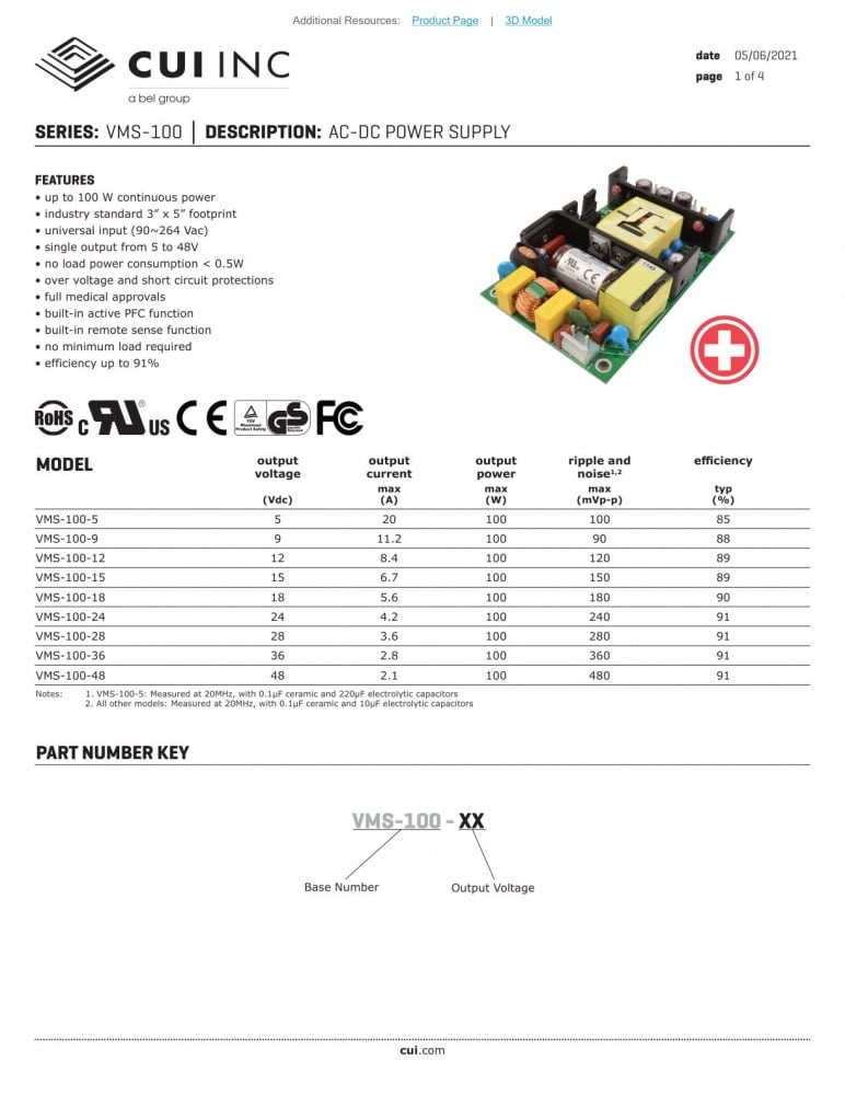 VMS-100-12 technical document page 1