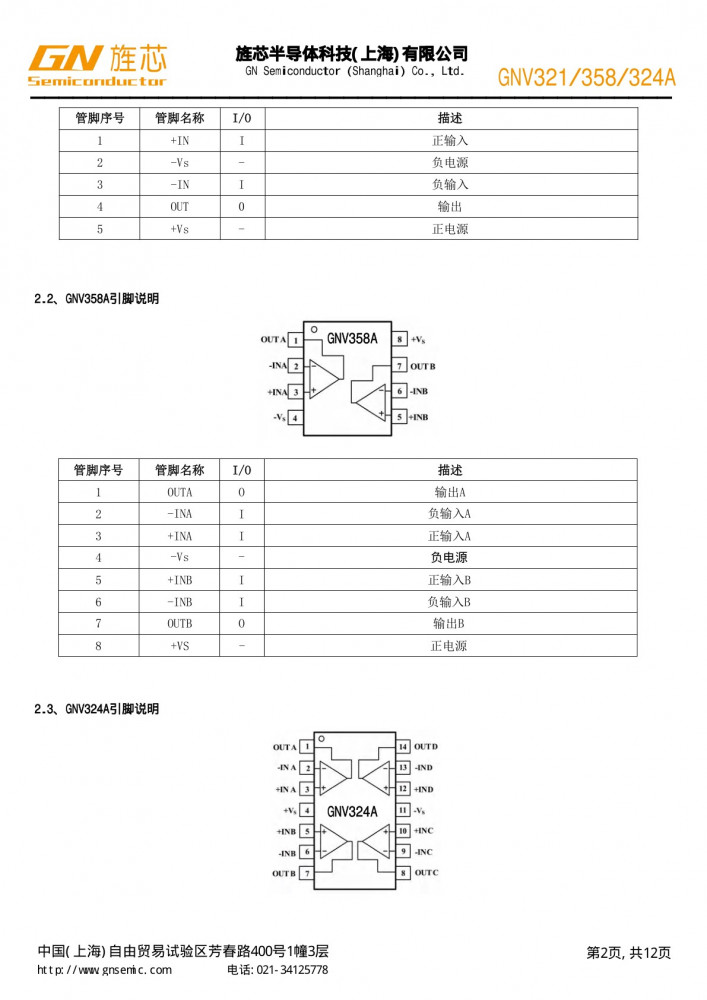 GNV321A technical document page 2