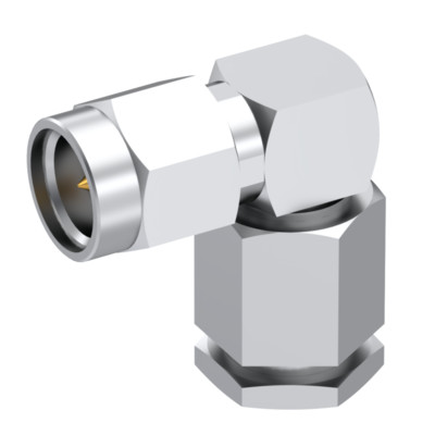 SMA / RIGHT ANGLE PLUG MALE CLAMP TYPE FOR 2.6/50 S CABLE PASSIVATED for sale