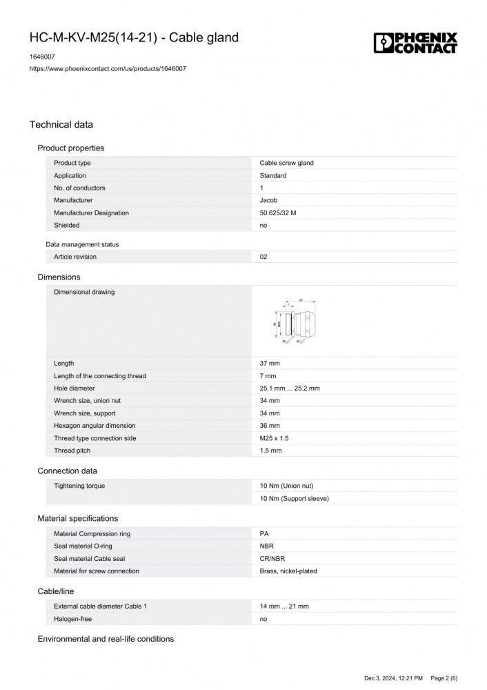 Phoenix Contact 1646007 technical document page 2
