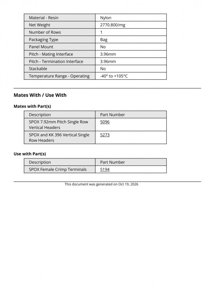 Molex product specification preview, page image 3