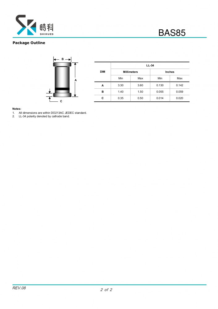 BAS85 datasheet page 2