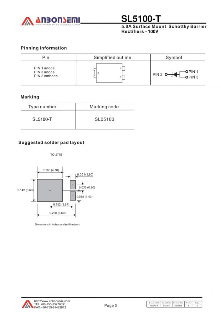 SL5100-T datasheet page 3