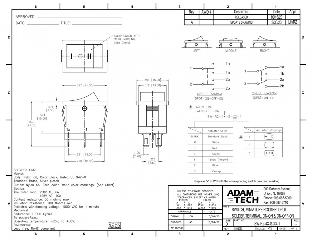 Technical document preview for ADAM TECH SW-R2-4X-S-XX-1