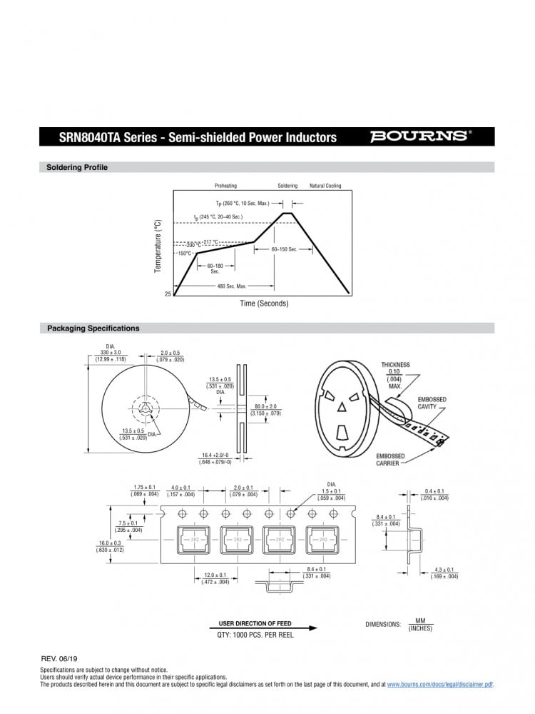 BOURNS SRN8040TA-100M datasheet page 3