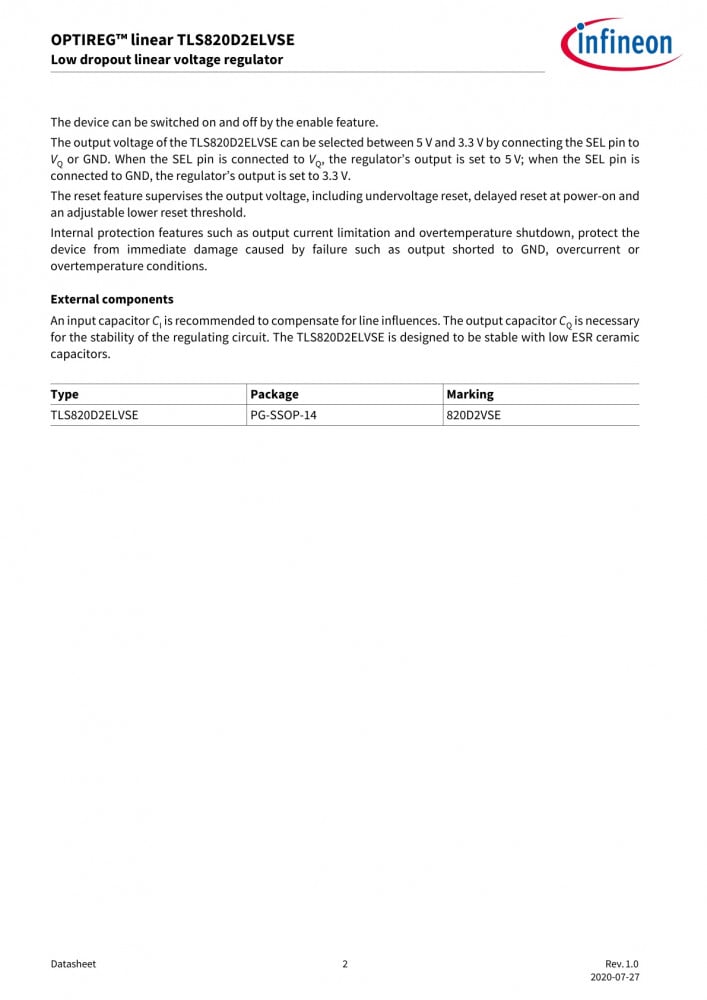 TLS820D2ELVSE datasheet page 2