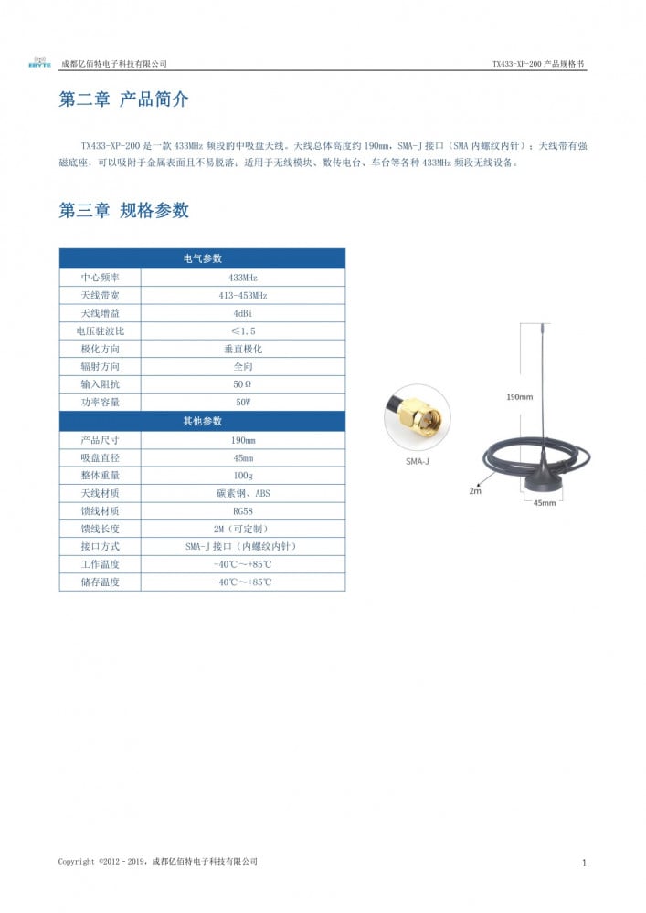TX433-XP-200 datasheet page 2