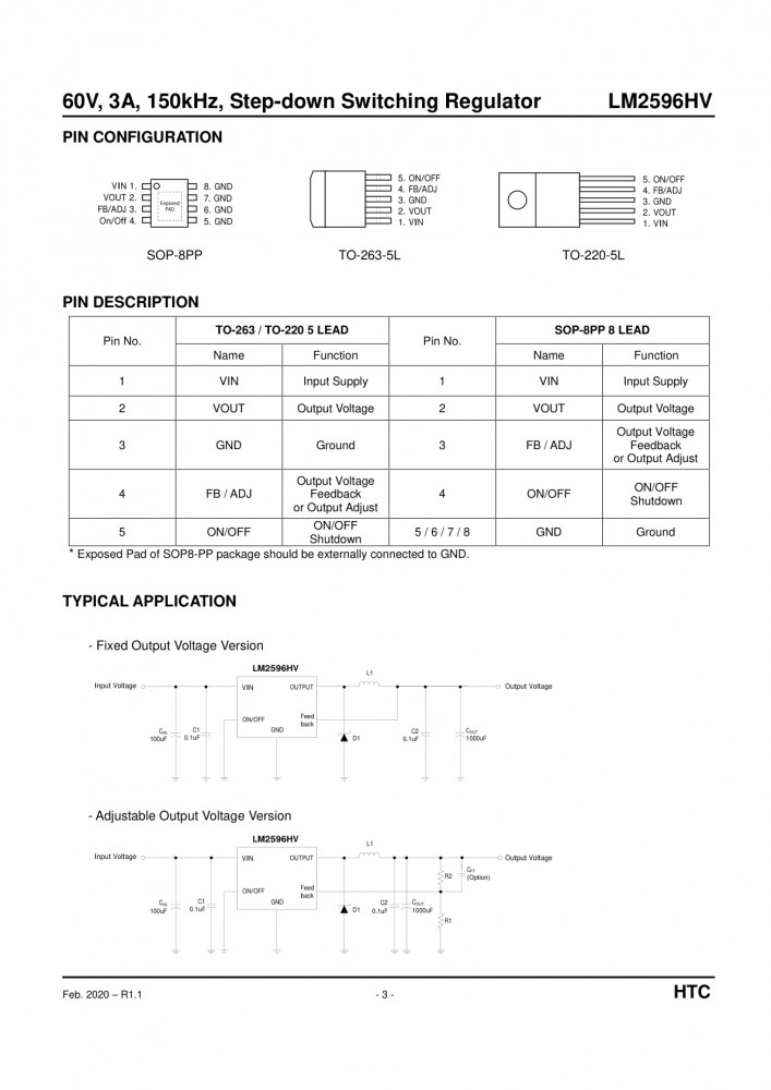 LM2596HV datasheet page 3