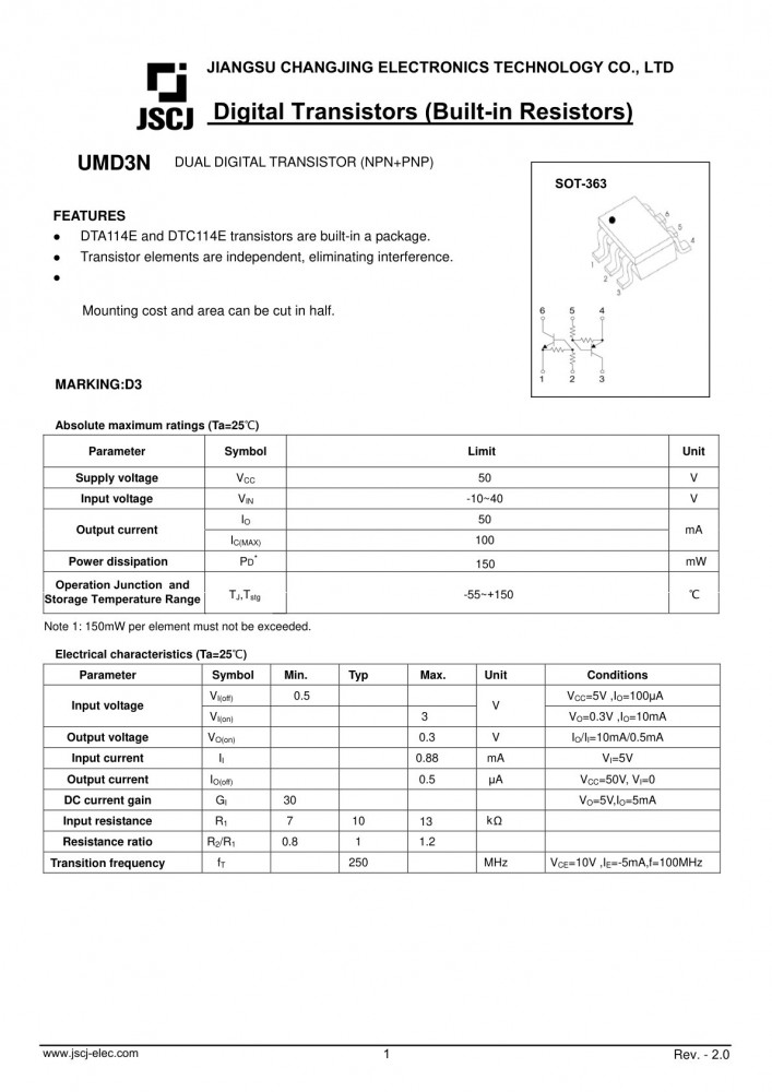 UMD3N datasheet page 1