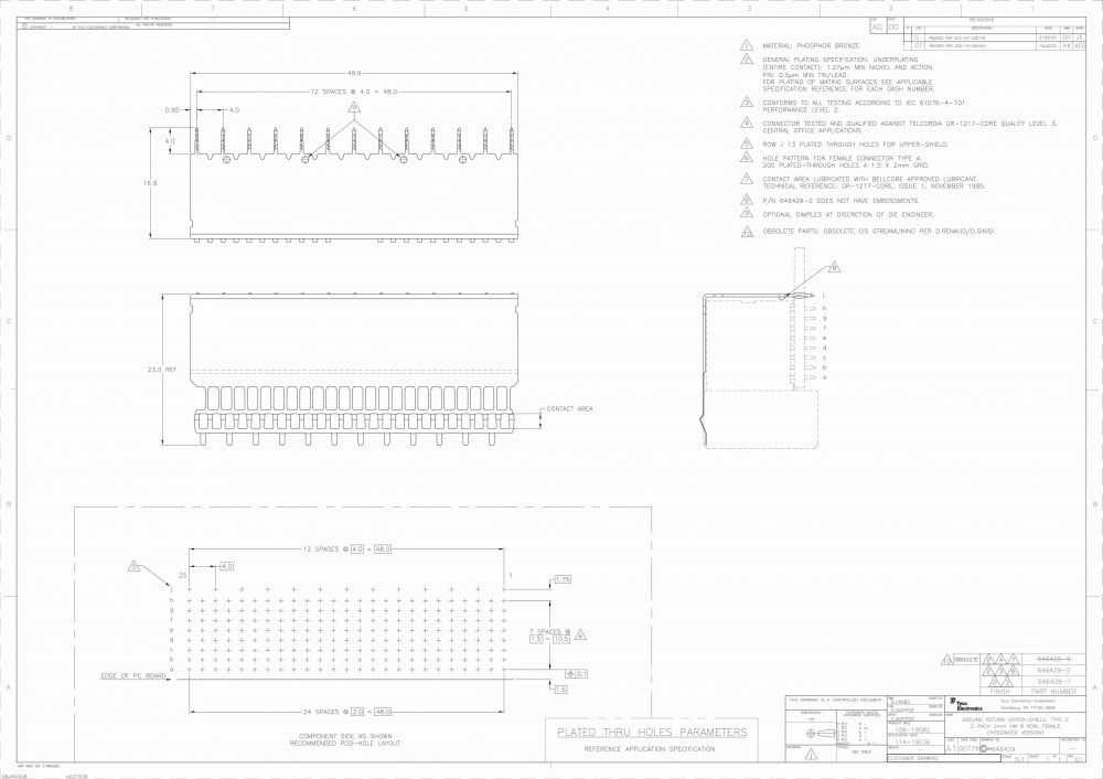 TE Connectivity 646429-1 controlled drawing preview