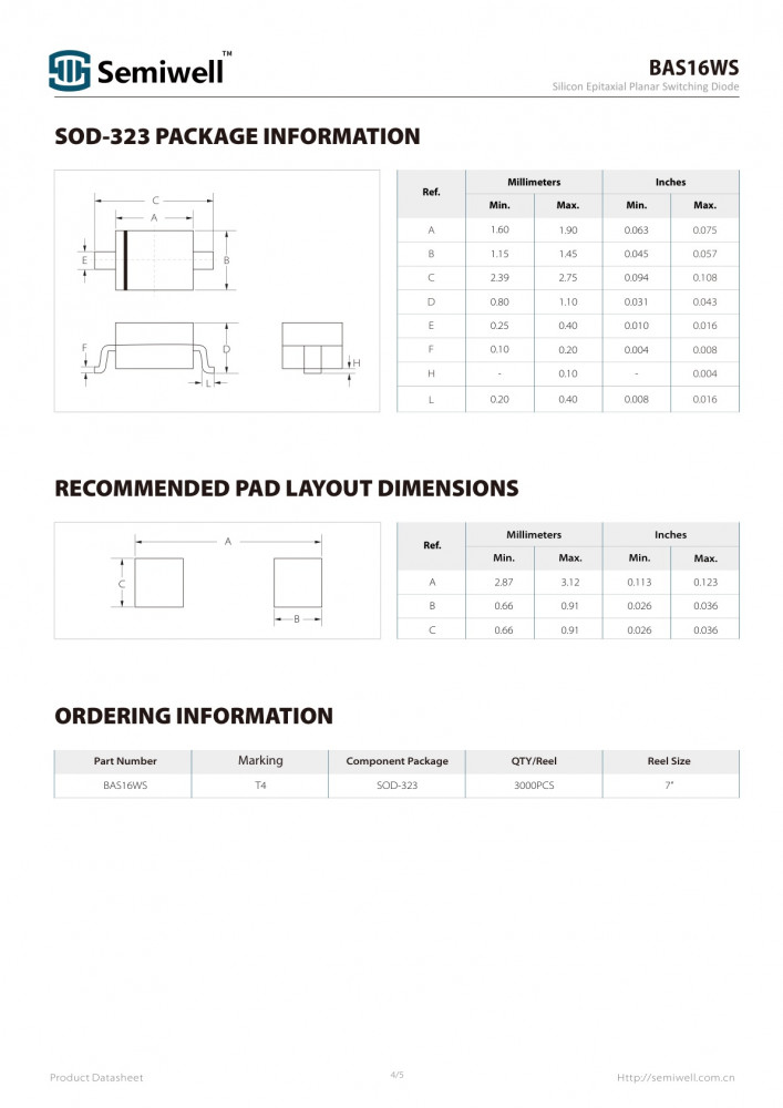 Semiwell BAS16WS datasheet page 4