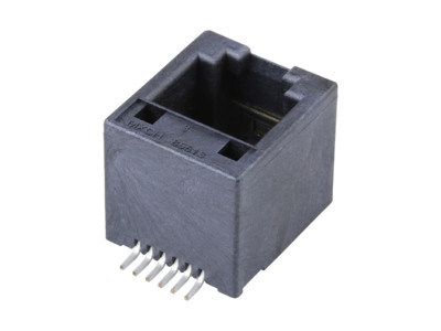 Modular Jack, Vertical, Top Entry, Surface Mount, 6/6, Low Profile, Pick-and-Place Polyimide Tape, 13