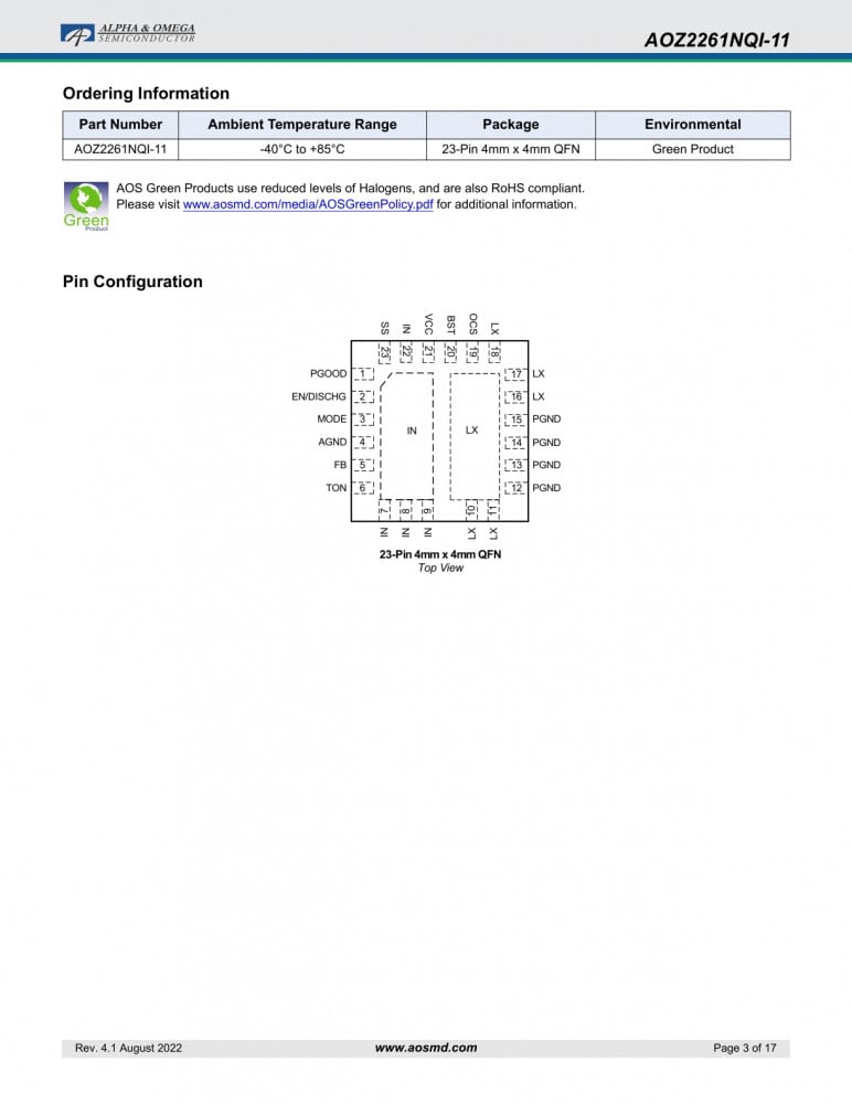 AOZ2261NQI-11 datasheet page 3