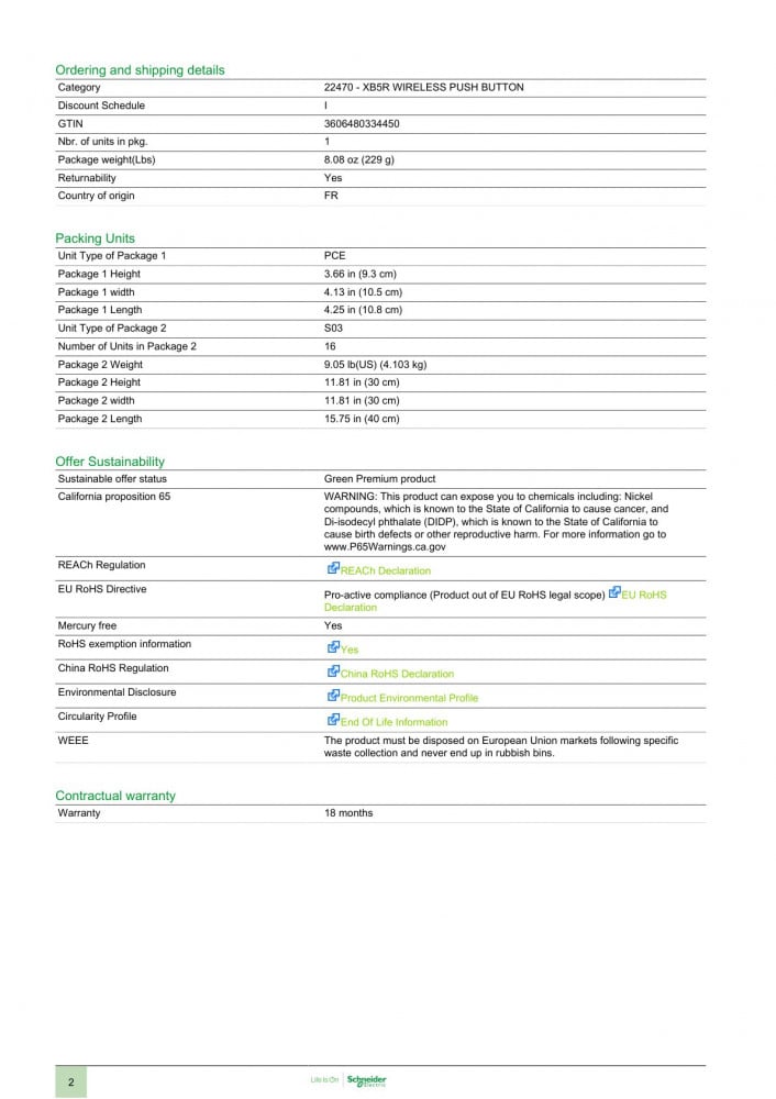 XB5RFA02 technical document page 2