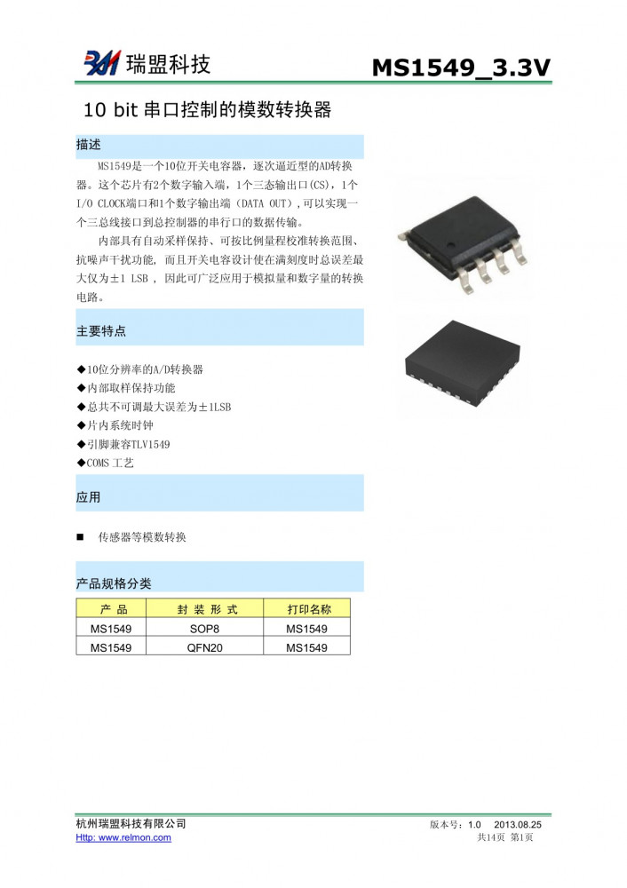 MS1549 datasheet page 1