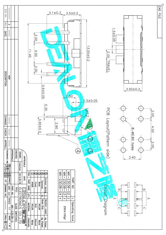 DEALON MK-23D38-G2 technical document page