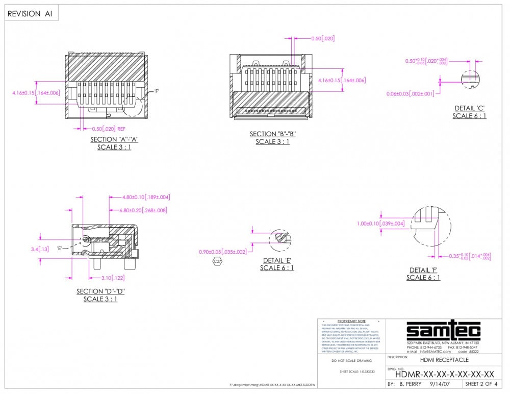 Samtec HDMR drawing page 2