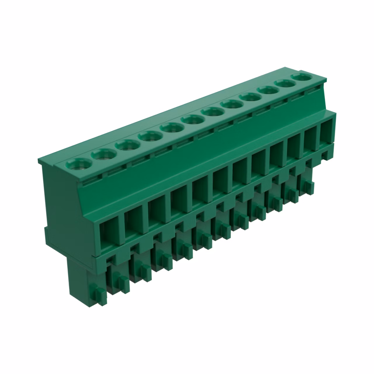 3.81mm Pitch Eurostyle Vertical Plug, with Reverse Imprinting, Front Wire Entry, Green Housing, 12 Circuits for sale