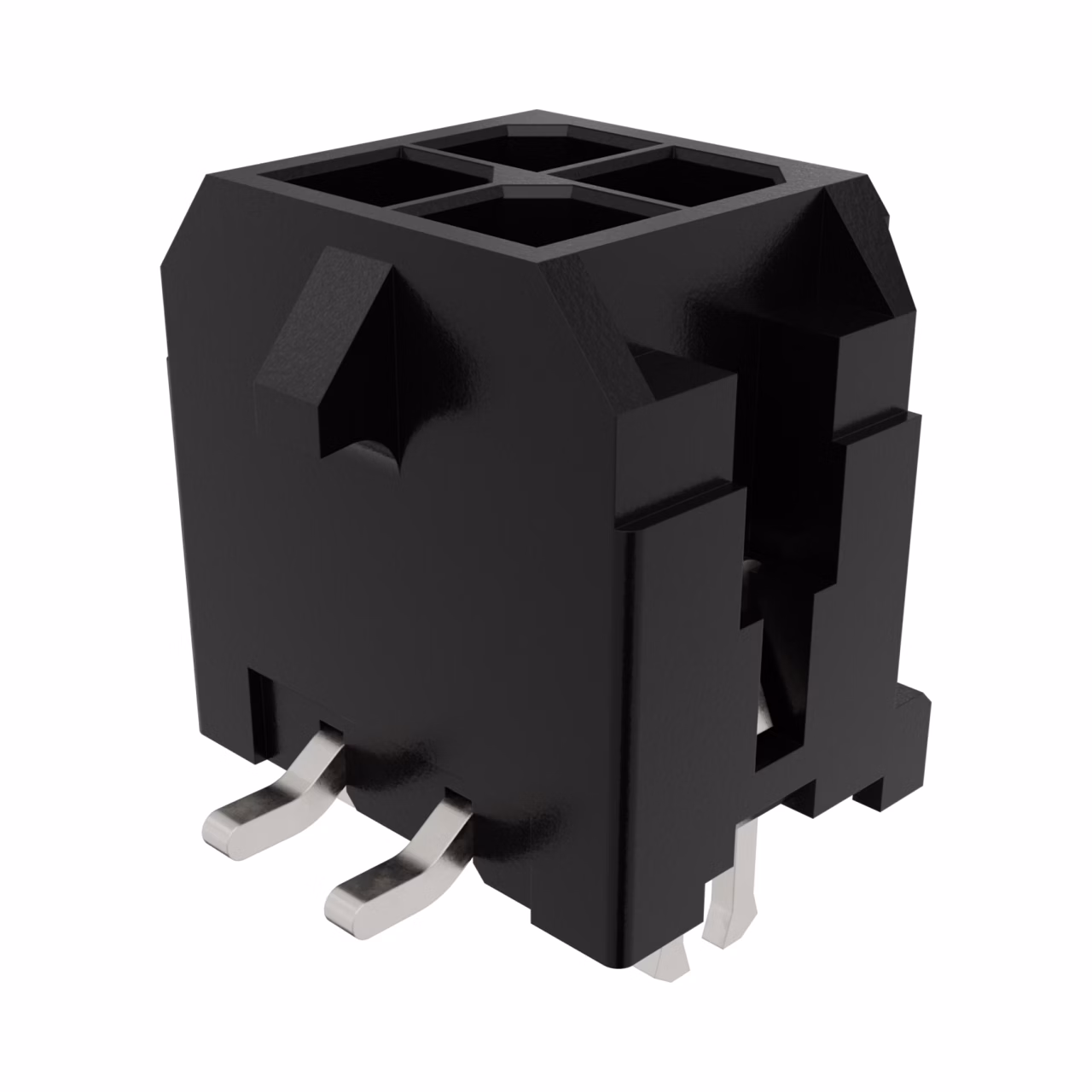 Micro-Fit 3.0 Vertical Header, 3.00mm Pitch, Dual Row, 4 Circuits, with PCB Press-fit Metal Retention Clip, 0.38µm Gold Plating, Glow-Wire Capable, Black, Tape and Reel, without Disposable Cap for sale