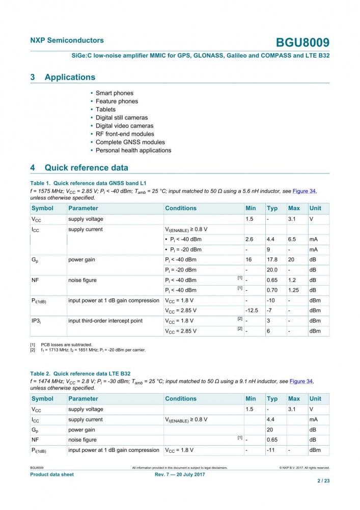 BGU8009 datasheet page 2