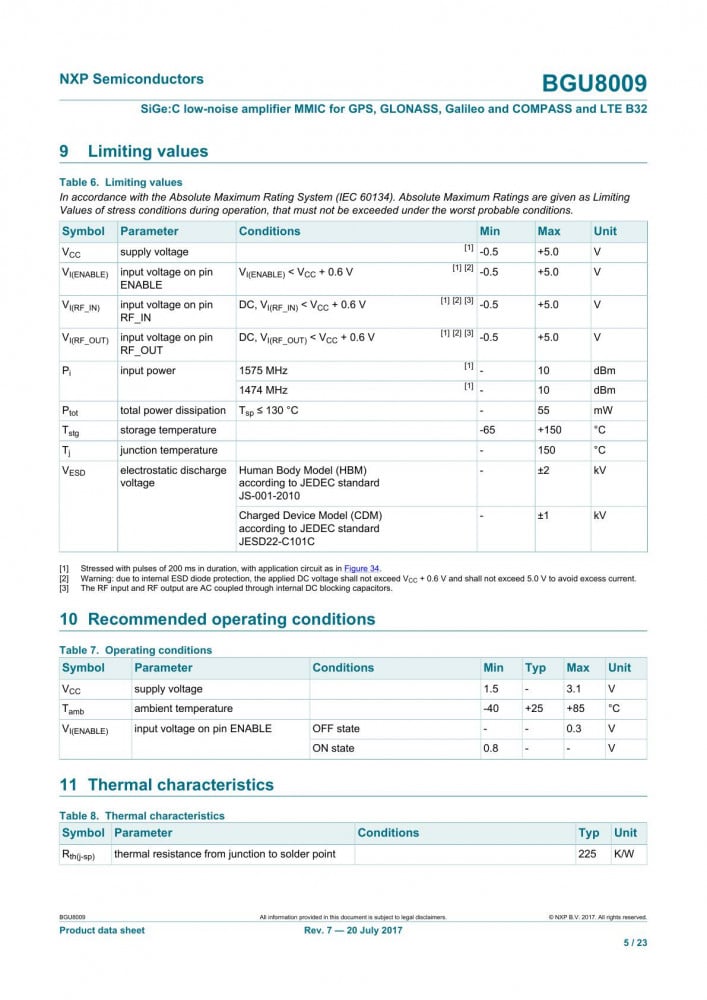 BGU8009 datasheet page 5