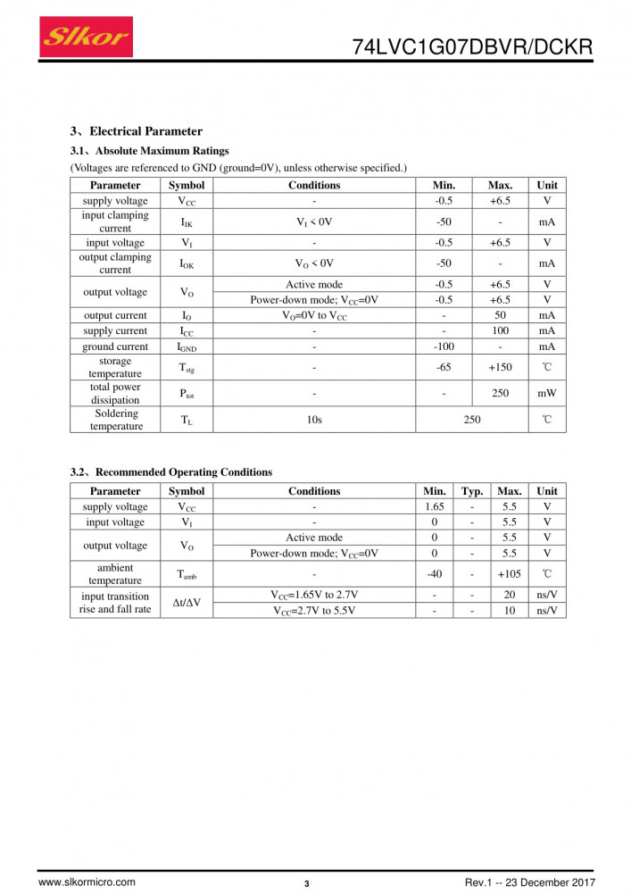 74LVC1G07DBVR datasheet page 3