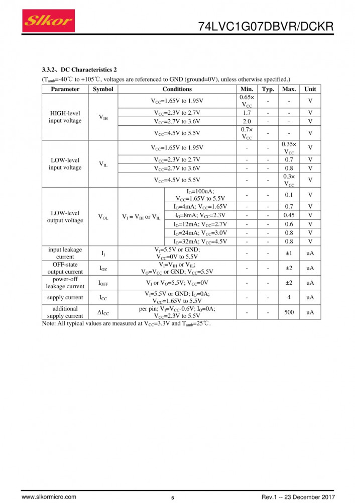74LVC1G07DBVR datasheet page 5