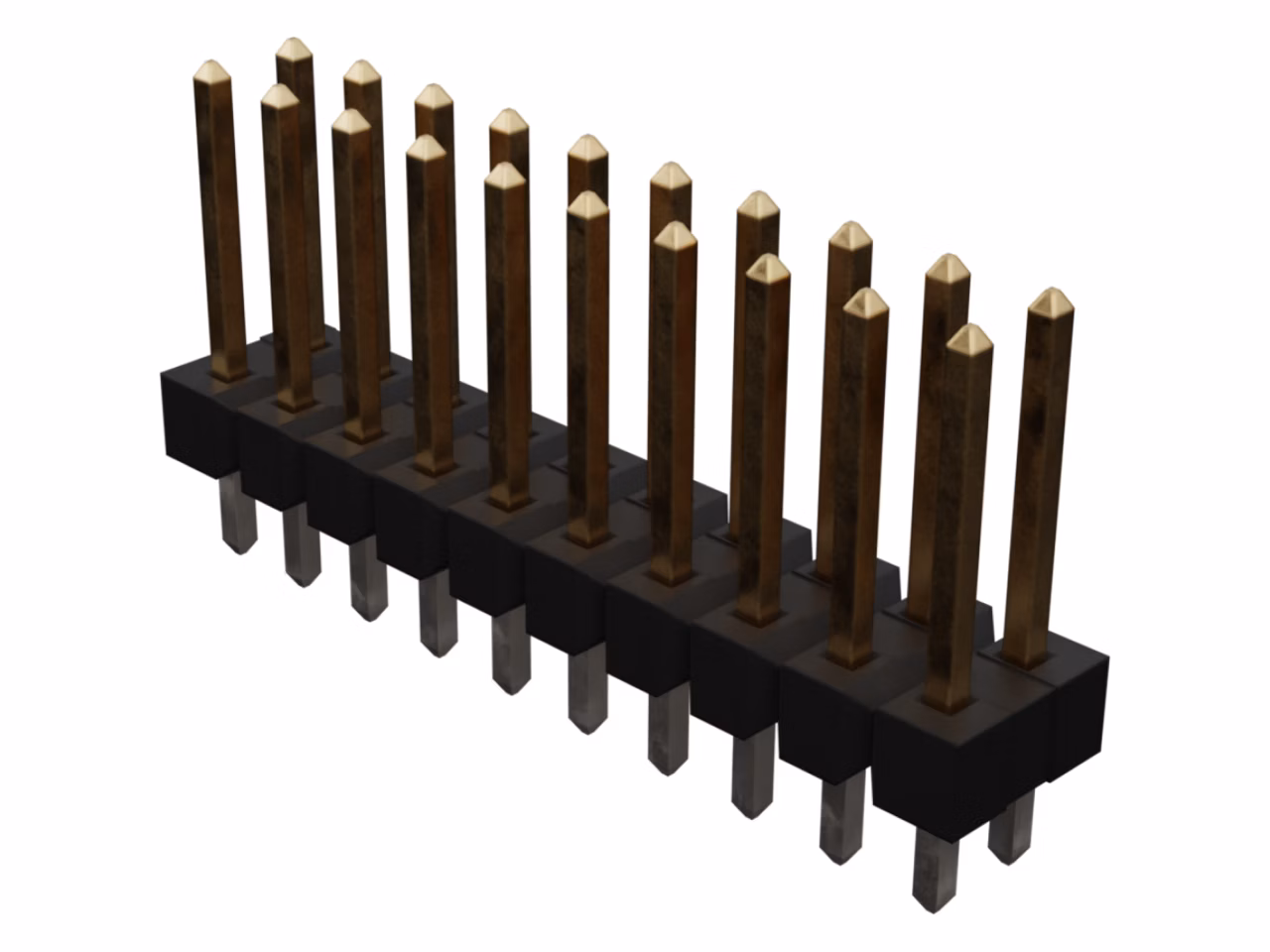 C-Grid Header, 2.54mm Pitch, Through Hole, Dual Row, Vertical, 20 Circuits, 0.75µm Gold (Au) Plating, Tray Packaging, Lead-Free for sale