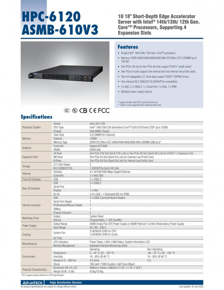 HPC-6120 and ASMB-610V3 technical document, page 1