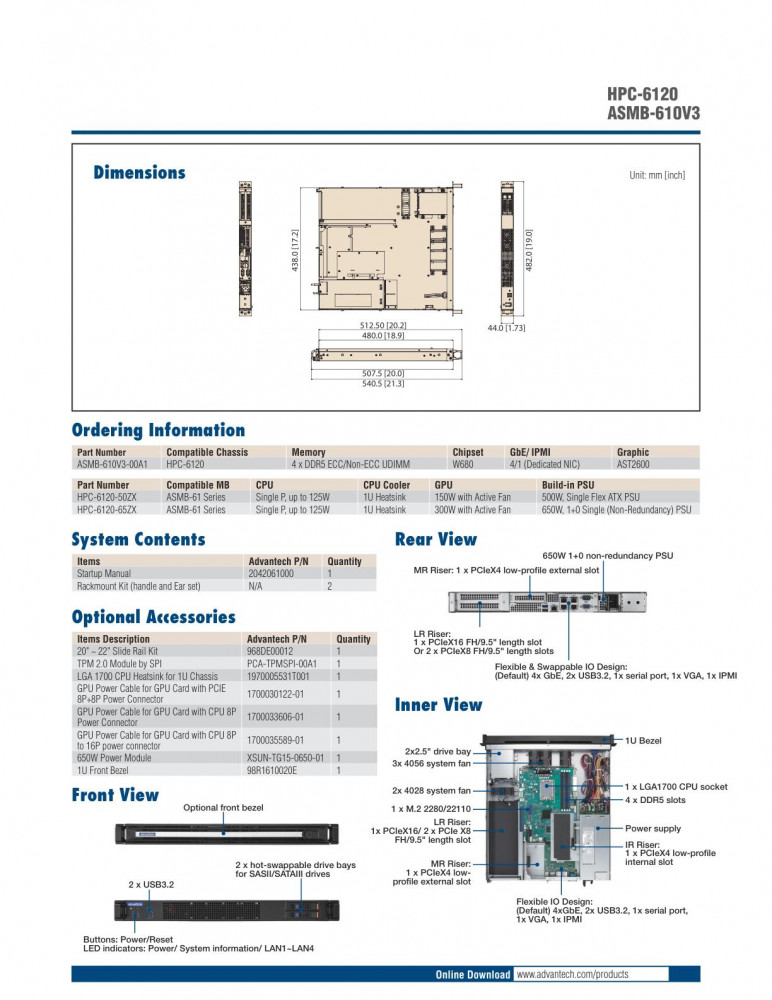 HPC-6120 and ASMB-610V3 technical document, page 2