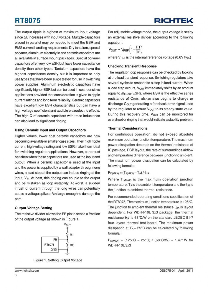 RT8075 datasheet page 8