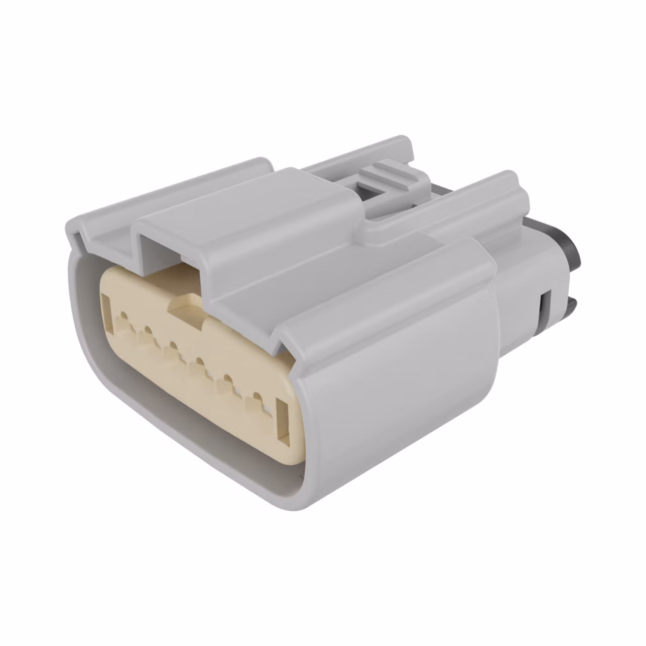 MX150 Mat-Sealed Female Connector Assembly, Single Row, 6 Circuits, Keying Option D, Stone Gray for sale